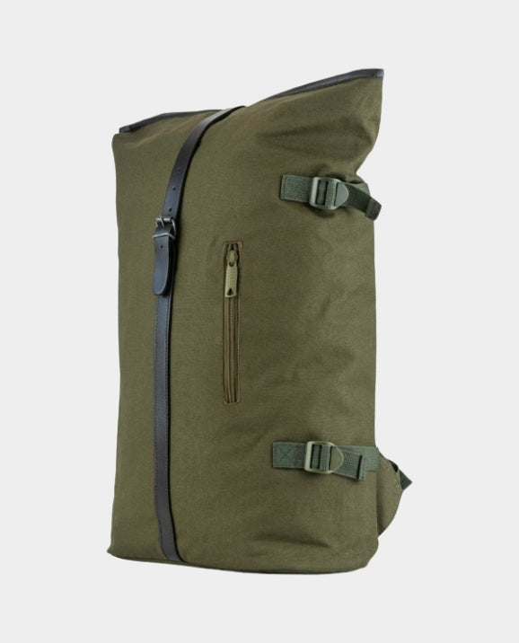 Green Canvas Roll Top Backpack | Roll Top Travel Bag | IWM Shop