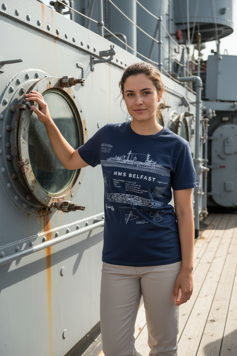 HMS Belfast Blueprint T-Shirt – IWM Shop