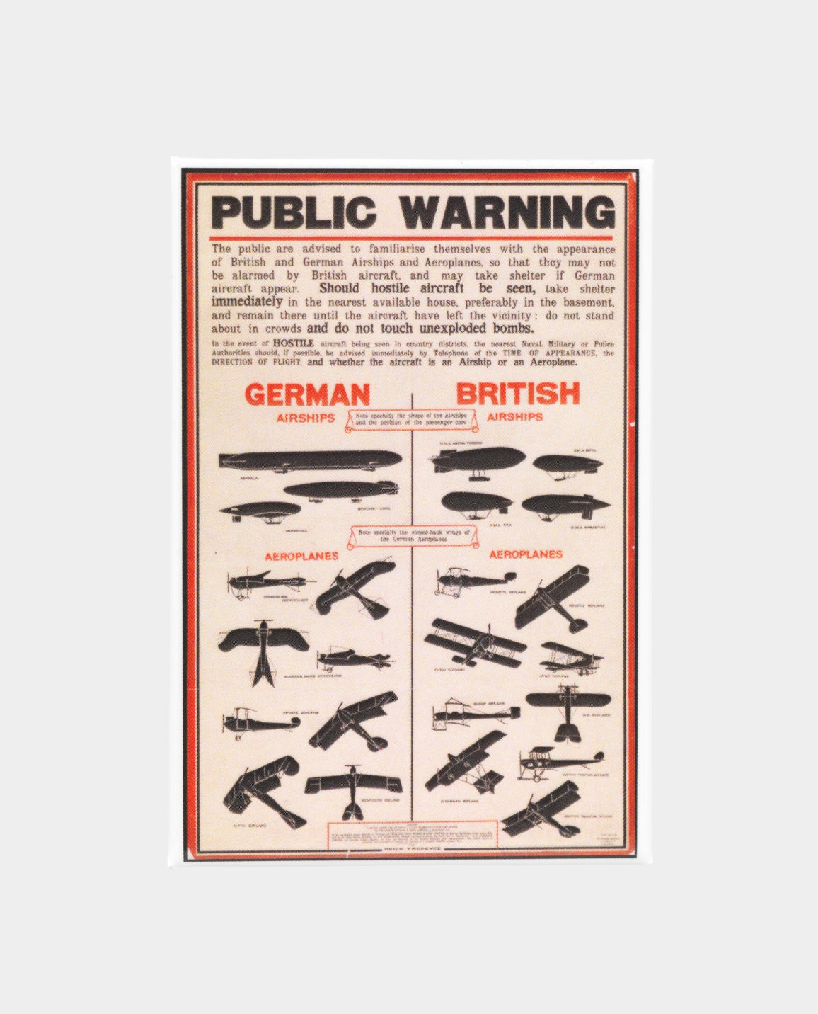 Public Warning Magnet | WW2 Gifts | IWM Shop